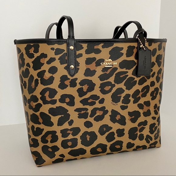 Coach | Bags | Coach Leopard Print Reversible City Tote | Poshmark